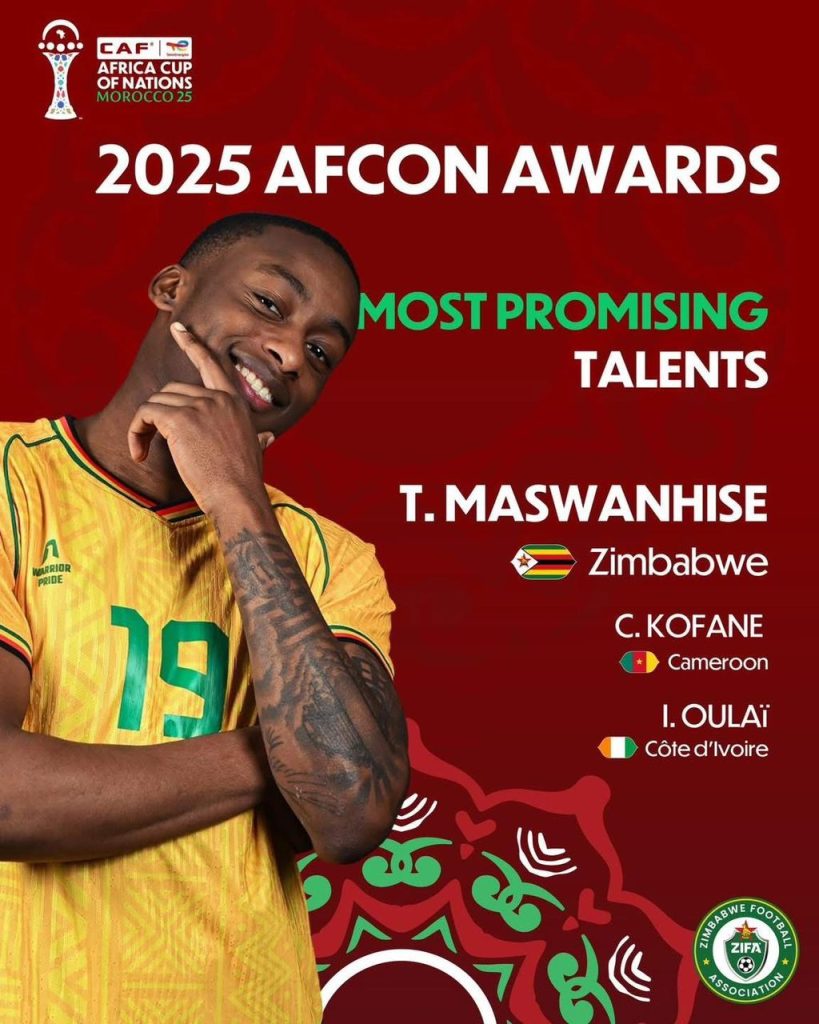 Tawanda Maswanhise among AFCON 2025 top emerging talents - ZBC NEWS